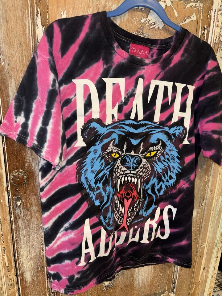 Mishka NYC Mnwka "Death Adders" Tie Dye T Shirt Bear Snake Large | eBay