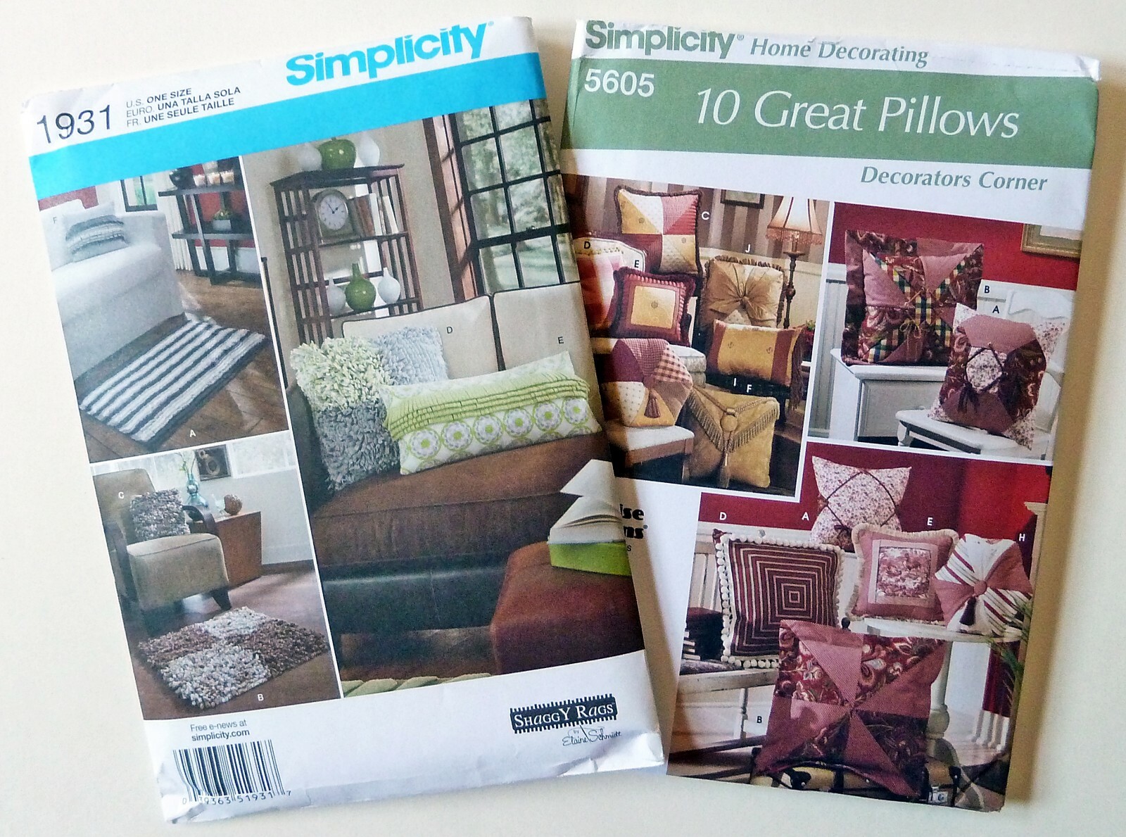 Home Decorating Patterns by Simplicity - Pillows & Fleece Fringe Rugs ...
