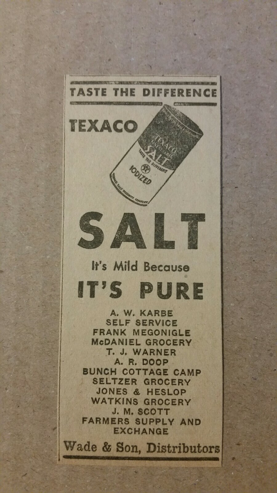 1933 Texaco Table Salt Ad | eBay