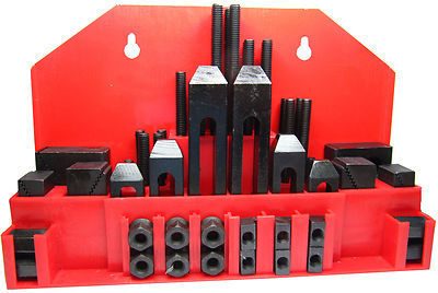 58PC CLAMPING KIT METRIC IMPERIAL T SLOTS CLAMPS STEP BLOCKS STUDS ...
