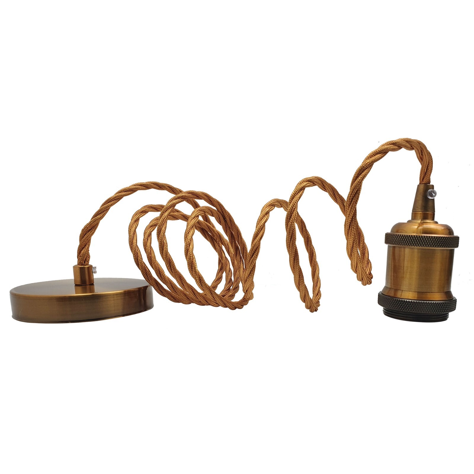 Ceiling Rose Fabric Flex Hanging Pendant Lamp Holder Light Fitting ...