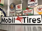 Antique Vintage Old Style Mobil Tires Sign! Mobil Oil & Gas | eBay