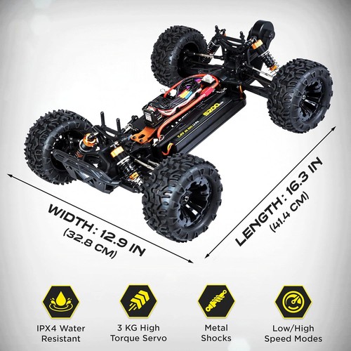 LAEGENDARY Thunder Remote Control Car, 4x4 Off Road 1:10, 40mph, Blue ...