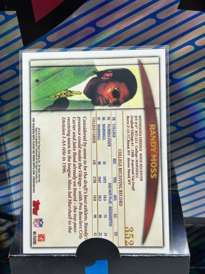 Randy Moss Topps Gold 2010- Draft Picks Vikings #352 | eBay