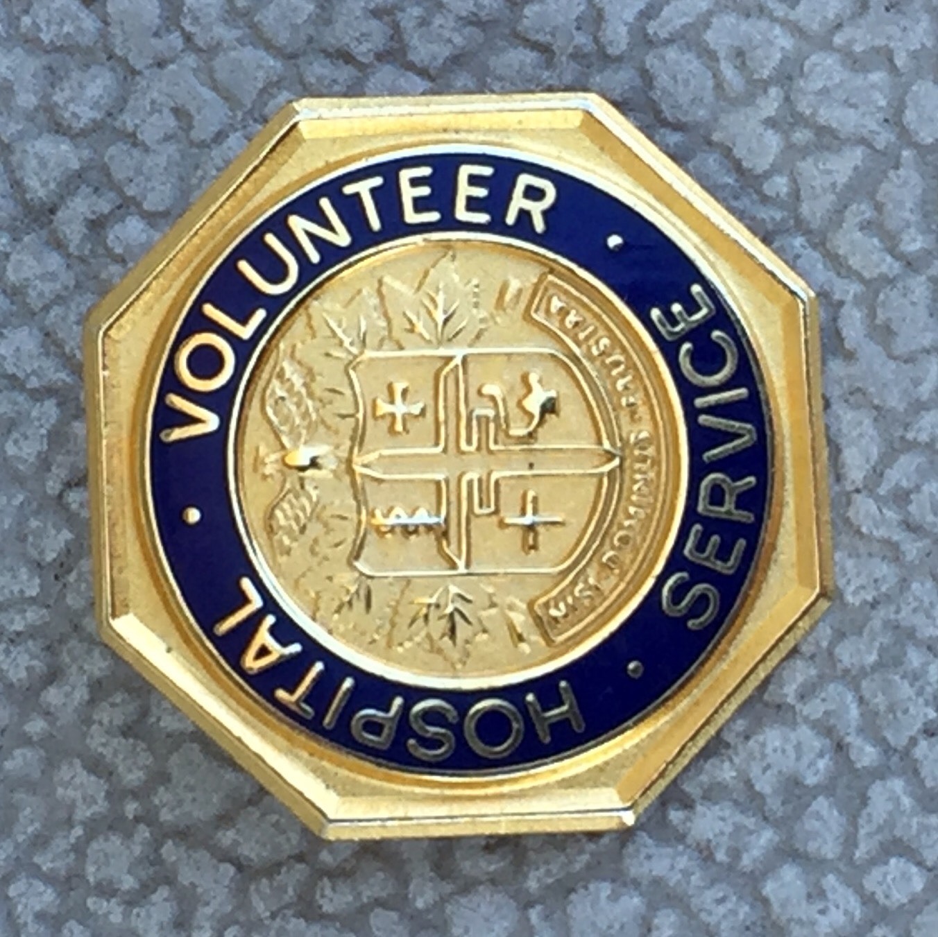 Vintage Hospital Volunteer Service Gold Tone Enamel Pin Pinback | eBay