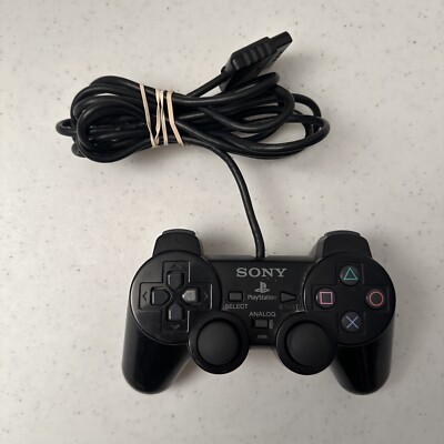 Sony PlayStation 2 PS2 Black Controller SCPH-10010 Dualshock 2 Wired ...