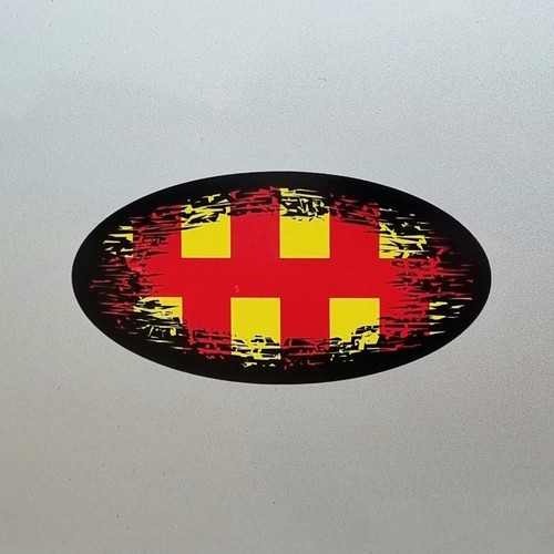 Northumberland County Flag Fade to Black Oval Vinyl Sticker For Car ...
