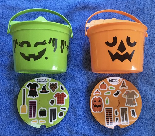 McDONALD'S 2022 HALLOWEEN BOO BUCKETS GREEN ORANGE Witch Pumpkin Goblin ...