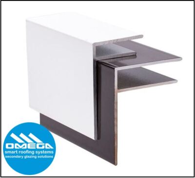 Aluminium F Section Glazing Bar / Edge Bar for 10mm & 16mm ...