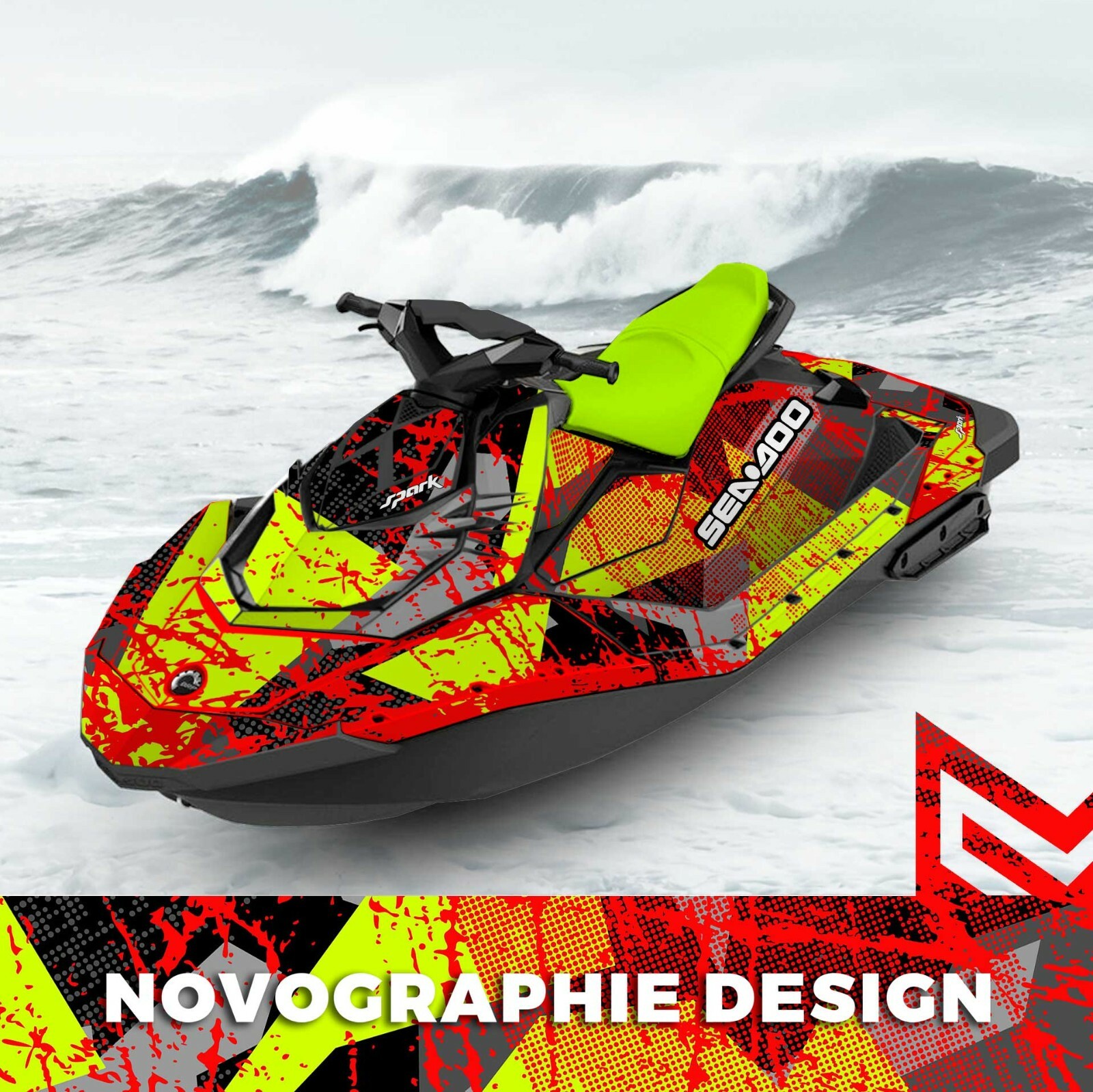 SEADOO SPARK trixx GRAPHIC KIT wraps 2up + 3up Jet Ski SEA DOO Decal ...