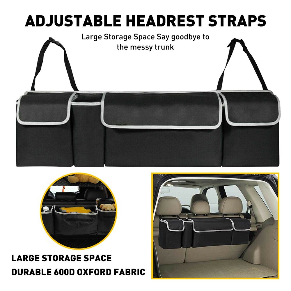 Car Trunk Organizer Oxford Interior Accessory Back Seat Storage Box Bag ...