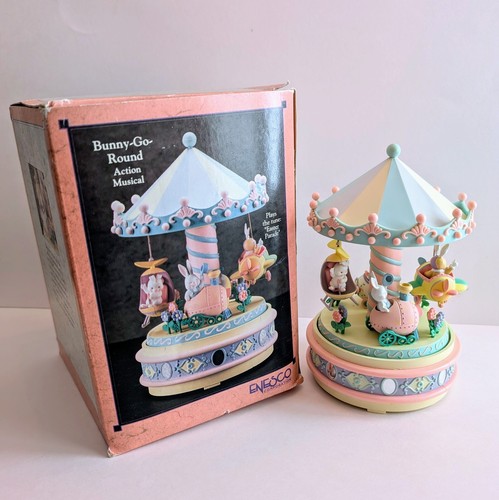 ENESCO CAROUSEL EASTER PARADE MUSIC BOX BUNNY-GO-ROUND DUCK SPRING | eBay