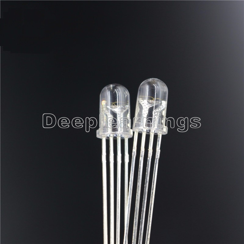 20Pcs 5mm 4pin RGB Tri-Color Common Cathode LED light Red Green Blue | eBay