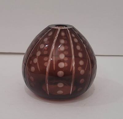 Tozai Home Glass Bud Vase Etched Dark Purple Burgundy, Small, 3.5" Tall ...