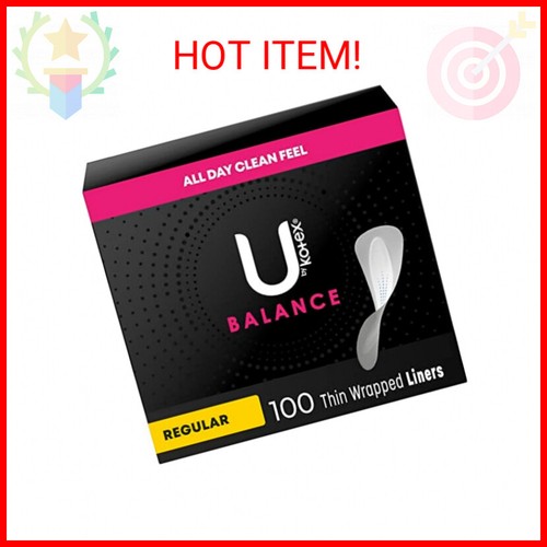 U by Kotex Balance Daily Wrapped Panty Liners, Light Absorbency ...