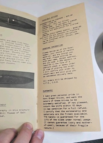 Vintage Rare 1970's Draper Knives Catalog Fine Handmade Knives By Kent ...