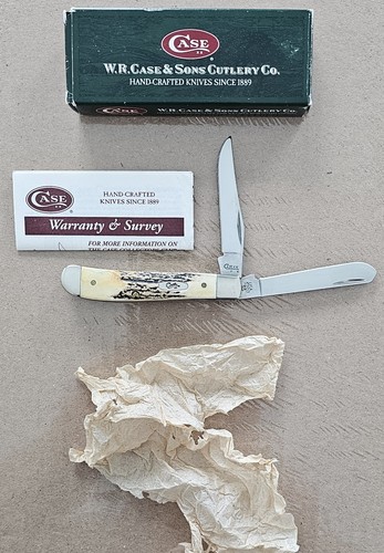 CASE XX #5207 SS Hearty Stag Mini Trapper Pocket Knife MINT + Store ...