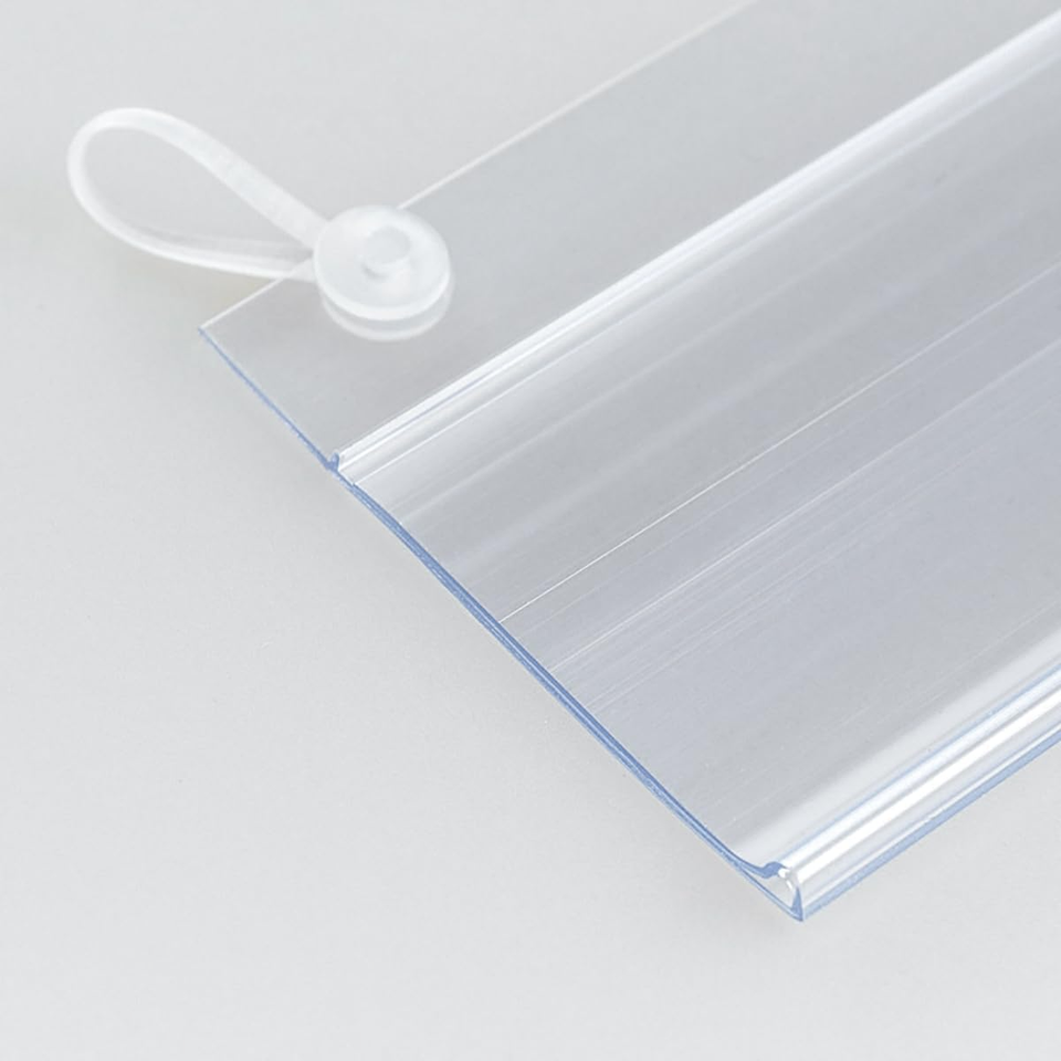 100 Pack Plastic Wire Shelf Label Holders, 4" X 2.3" Clear Price Tag ...