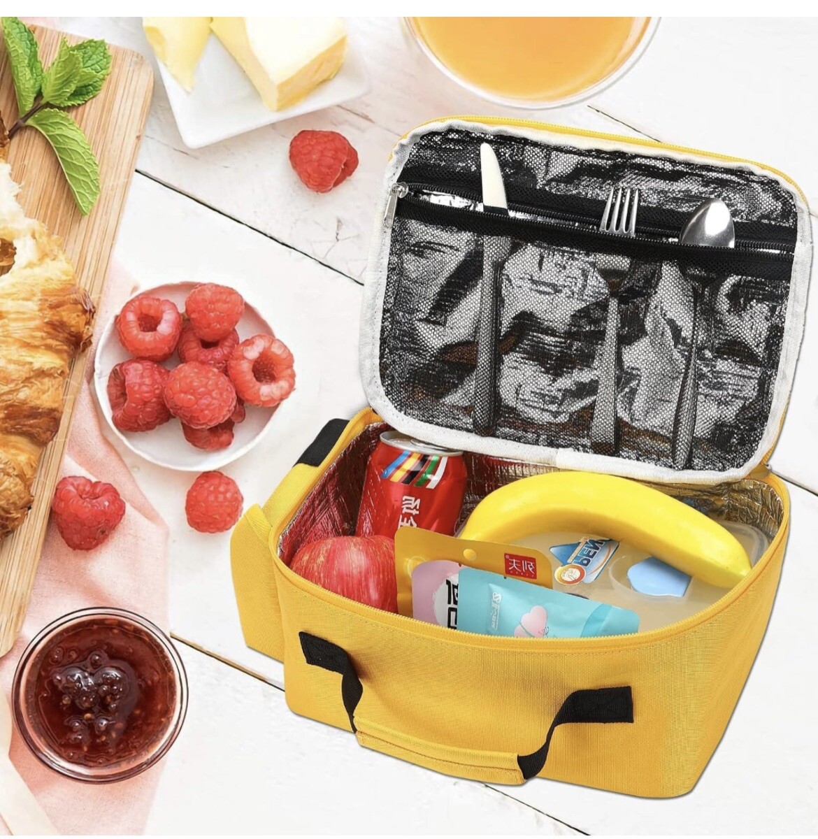 Insulated School bus Lunch Bag for Kids, Reusable Cooler Thermal Meal ...