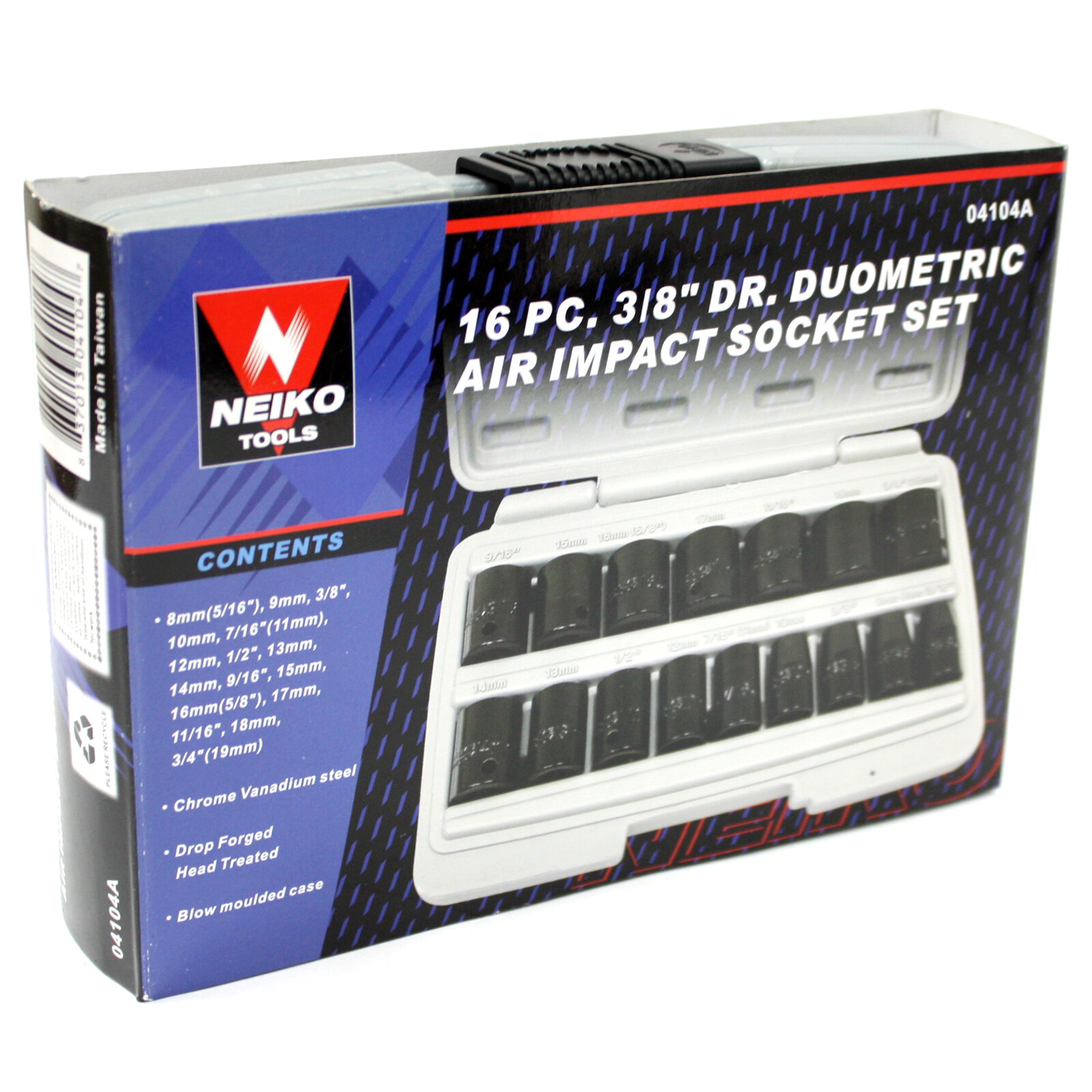 16pc SAE & Metric Shallow Duometric 3/8" Dr. Air Impact Socket Set 6pts ...