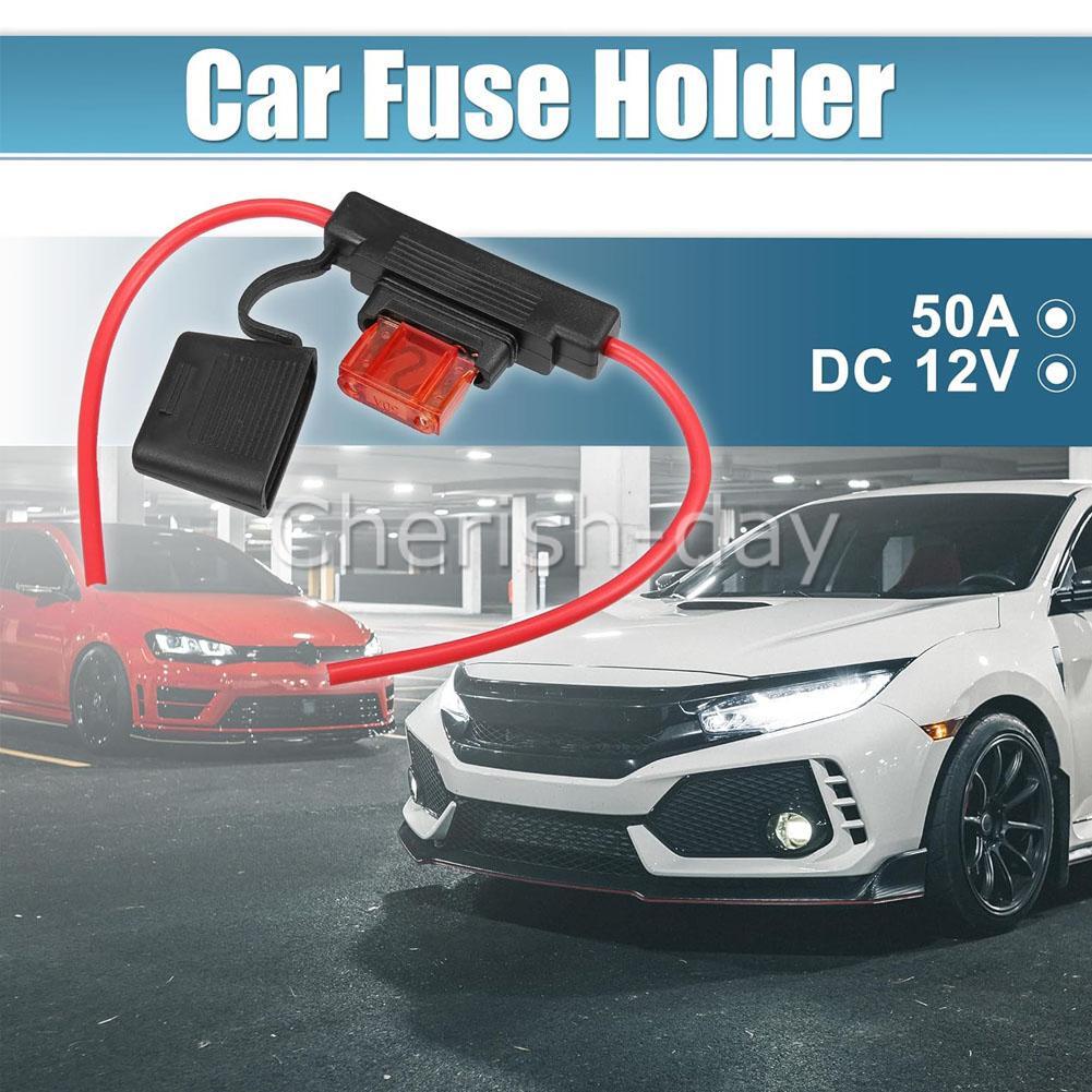 Inline Blade Fuse Holder Maxi 6AWG – 50A AMP Fuse 6AWG 6B&S Wire Heavy ...