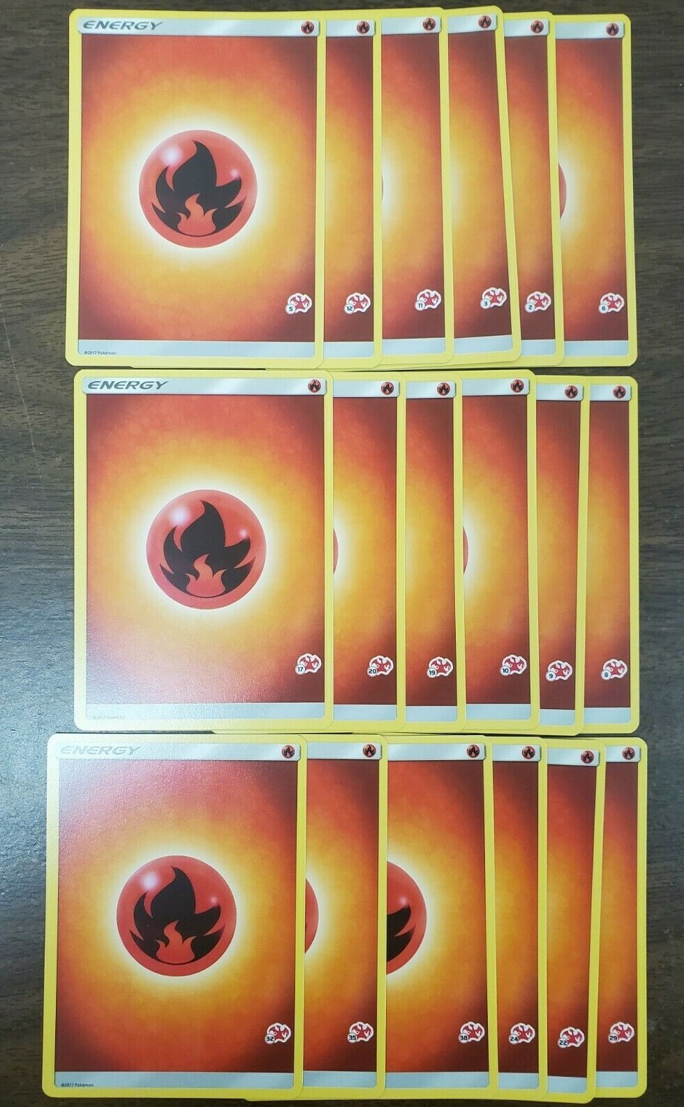 Pokemon NEW Charizard Stamped Fire Energy Set of 18 Battle Academy Sun ...