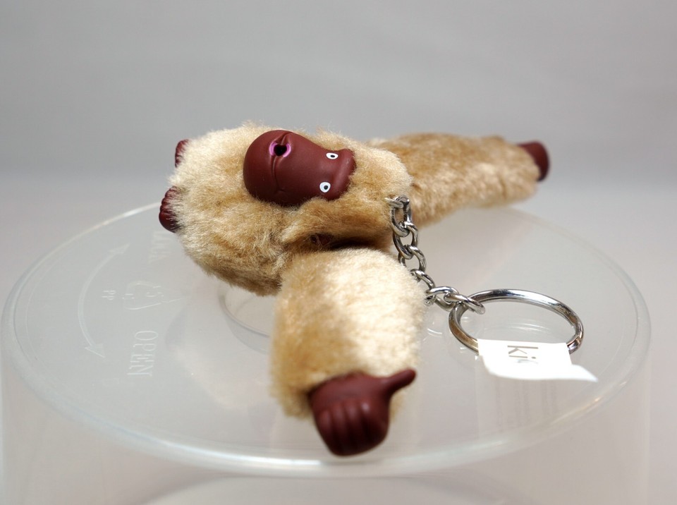 NWOT Kipling Fuzzy MONKEY BAG CHARM KEY CHAIN "INES" Tan | eBay