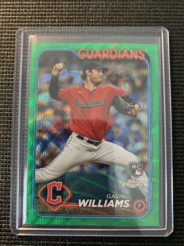 Gavin Williams Guardians Green Wave Rookie 80/99 15 2024 Topps Chrome ...