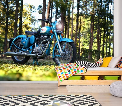 3D Blue Motorcycle 8124NA Transport Wallpaper Wall Murals Wall Paper ...