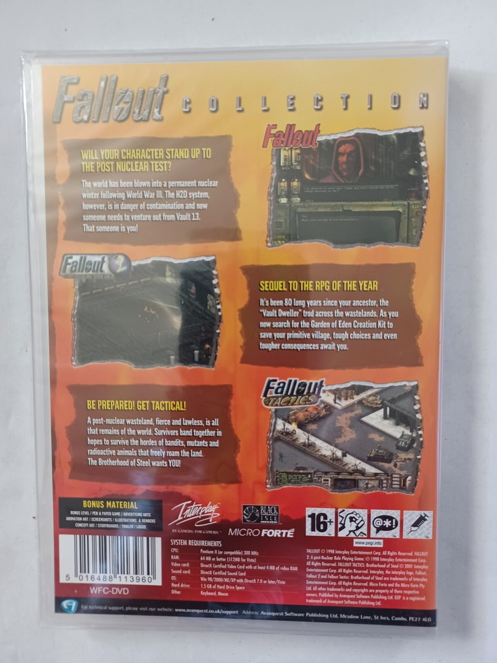 Fallout Collection; PC; White Label; Brand New/Factory Sealed * | eBay