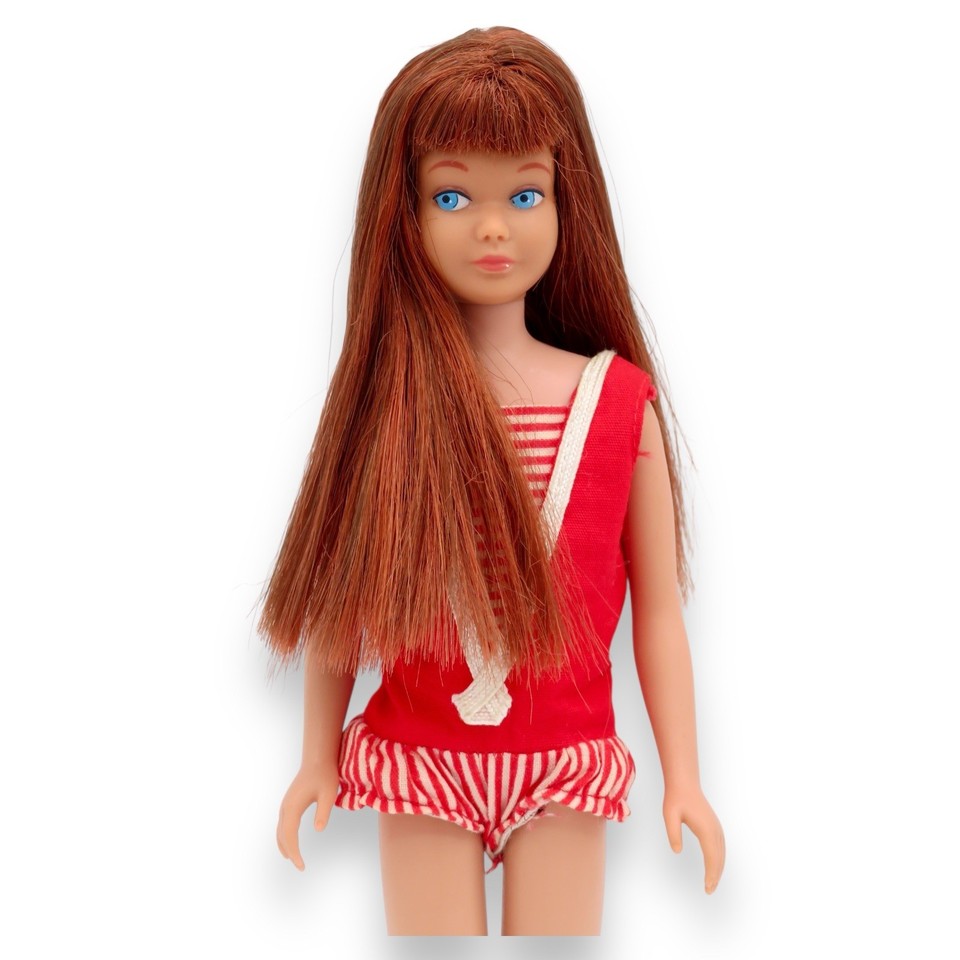 Skipper Barbie Doll Mattel Black Cherry Red 1964 VHTF 950 Swimsuit ...