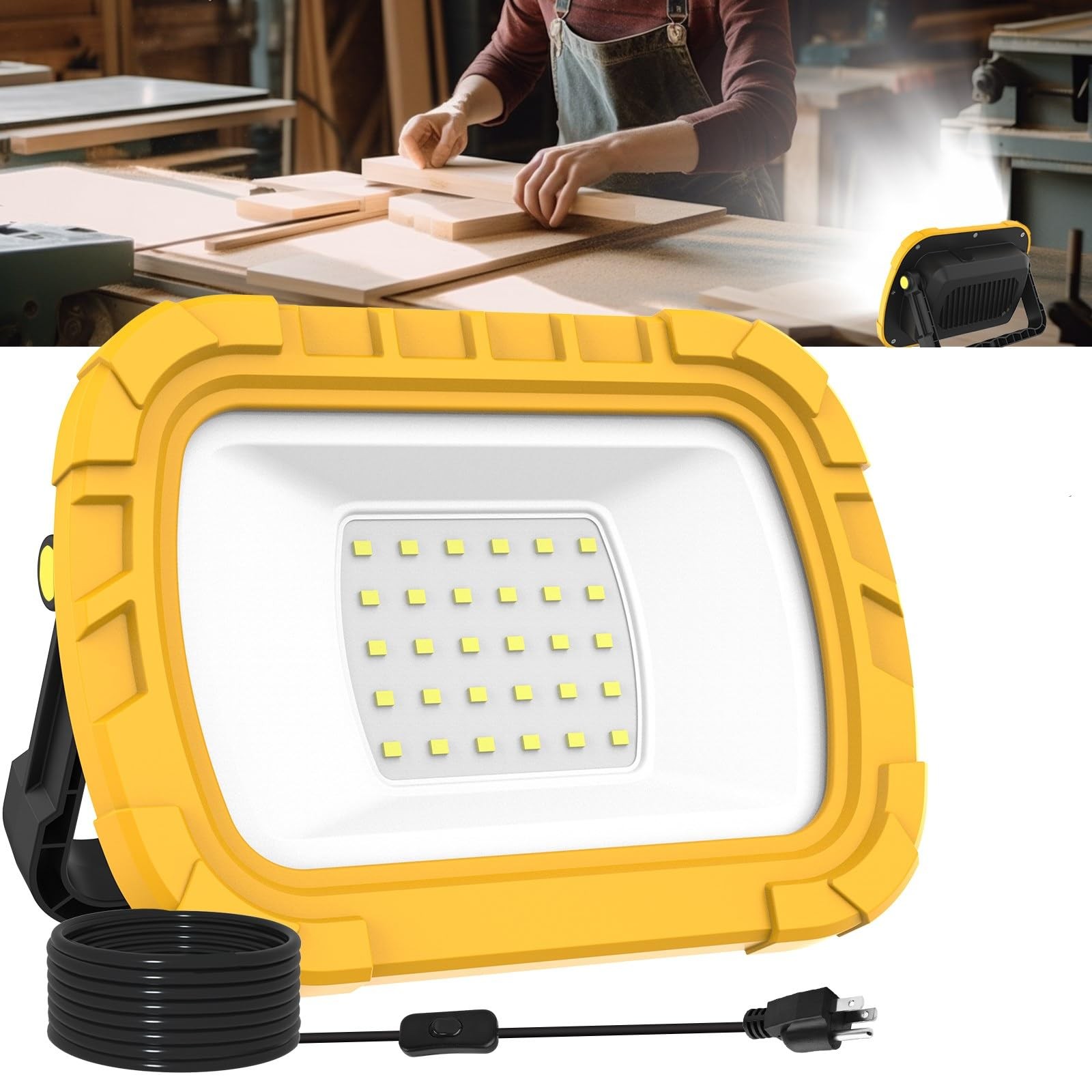 LED Work Light, 1100LM 6500K Portable Work Light, Work Lights on Stand ...