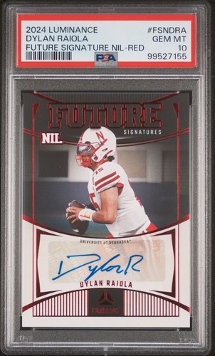 2024 PANINI LUMINANCE FUTURE SIGNATURES NIL RED #FSNDRA DYLAN RAIOLA ...