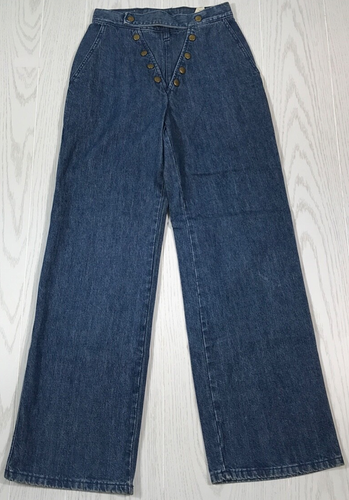 Vintage 70s Landlubber Jeans Women 3/4 Blue Hey Sailor High Rise Button ...