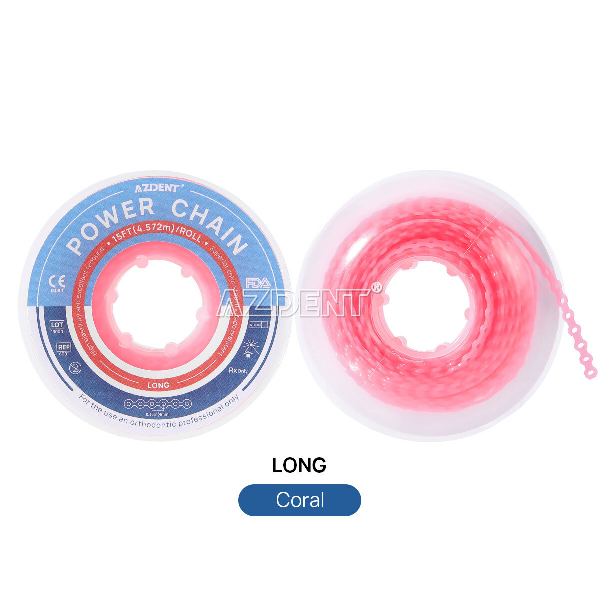 Dental Orthodontic Elastic Rubber Power Chain Braces Bands Short/Long ...