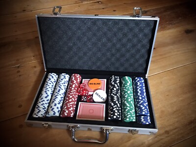 Poker Set with Dice, Cards, and Chips, in Aluminum Case w/keys | eBay
