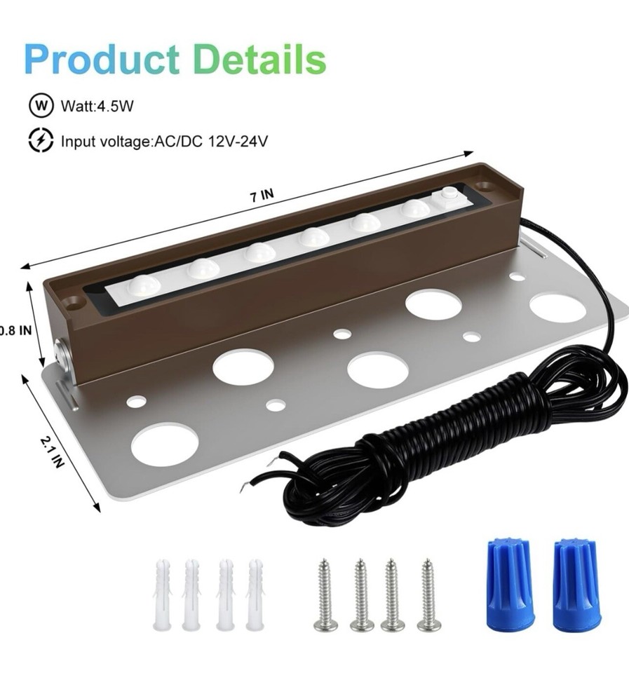 6Pcs LED Low Voltage Hardscape Lighting, 6.8 Inch Landscape Lights ...