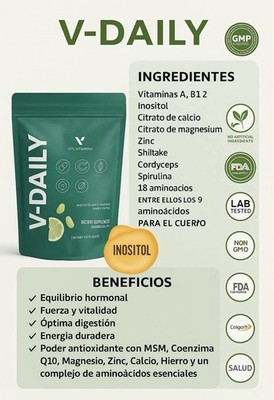 V Daily GL1 Vital Health Suplemento Todo-en-Uno Premium Core Nutrition ...