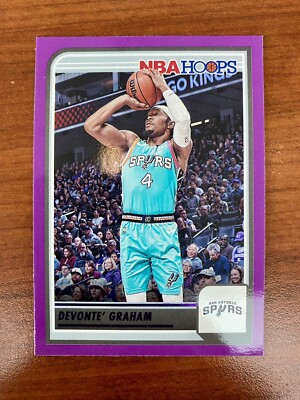 2023-24 Panini NBA Hoops Purple Devonte' Graham San Antonio Spurs #219 ...