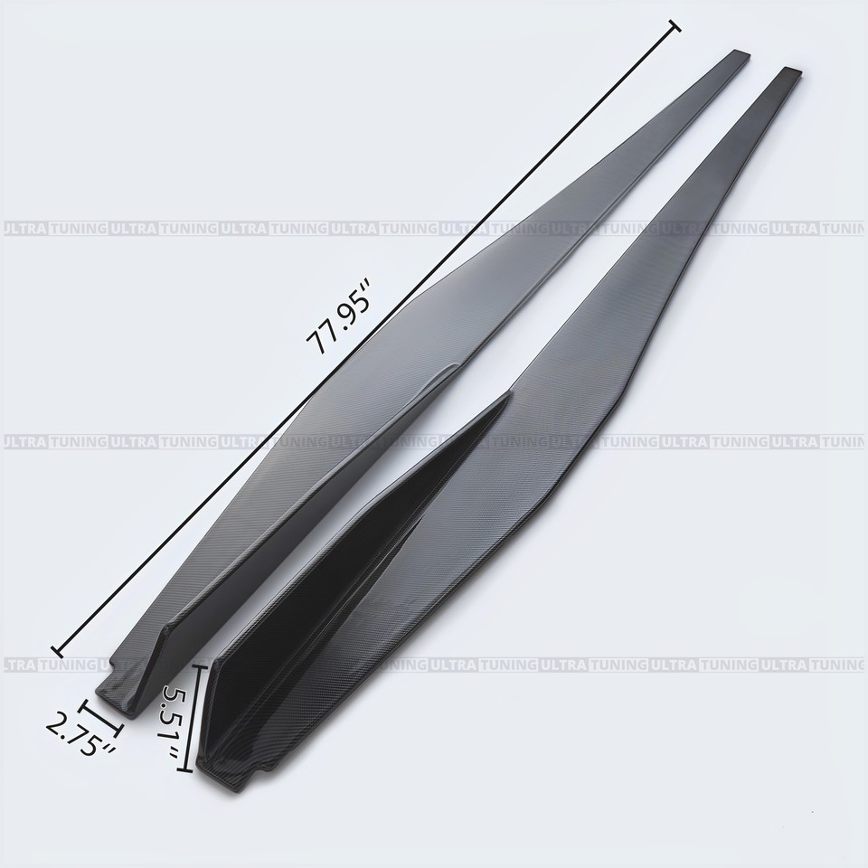 For 2020-2026 Corvette C8 Z51 Side Skirts Stage 2PC Gloss Carbon Fiber ...