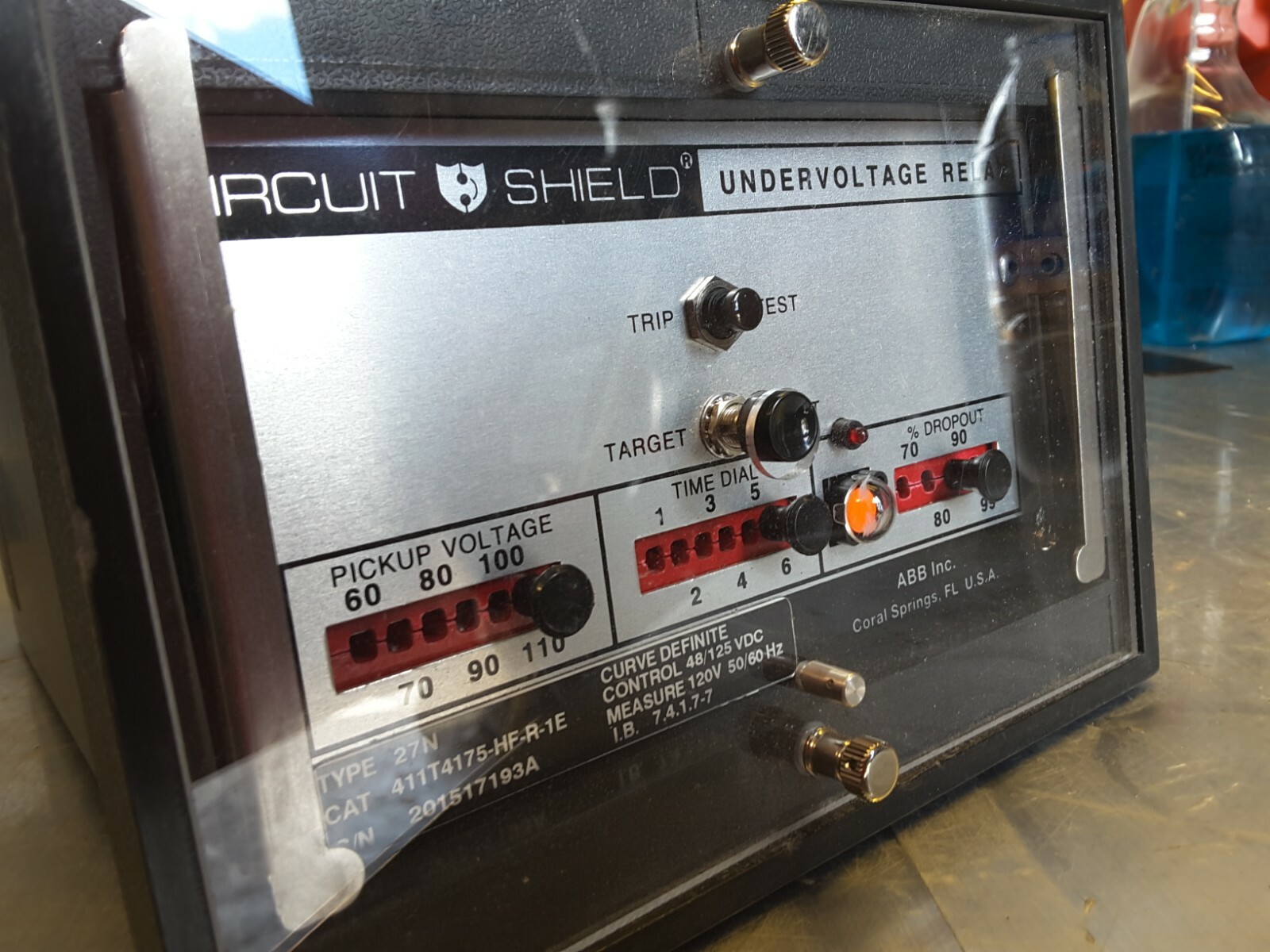 ABB Type 27n Circuit Shield Single Phase Undervoltage Relay 411T4175 ...
