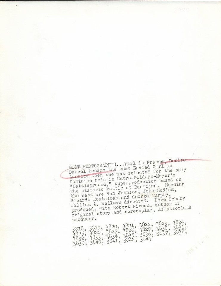 DENISE DARCEL Original CANDID Studio Set Vintage 1949 BATTLEGROUND MGM ...