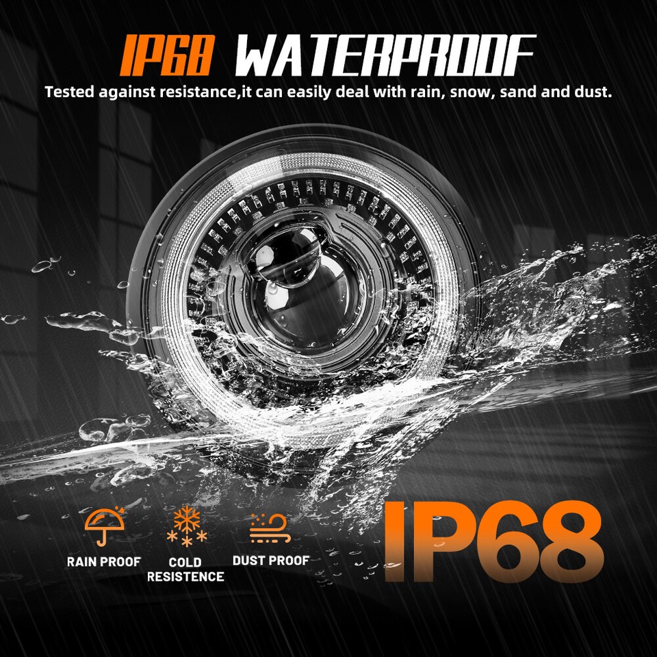 4PCS For Jaguar XJ6 XJS XJ12 5.75" 5 3/4" LED Headlights Hi/Lo Start up ...