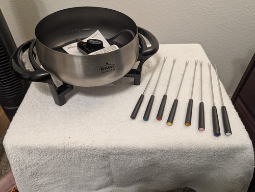 Rival Electric FONDUE POT, 3-Quart, Stainless Steel, with 8 Forks | eBay