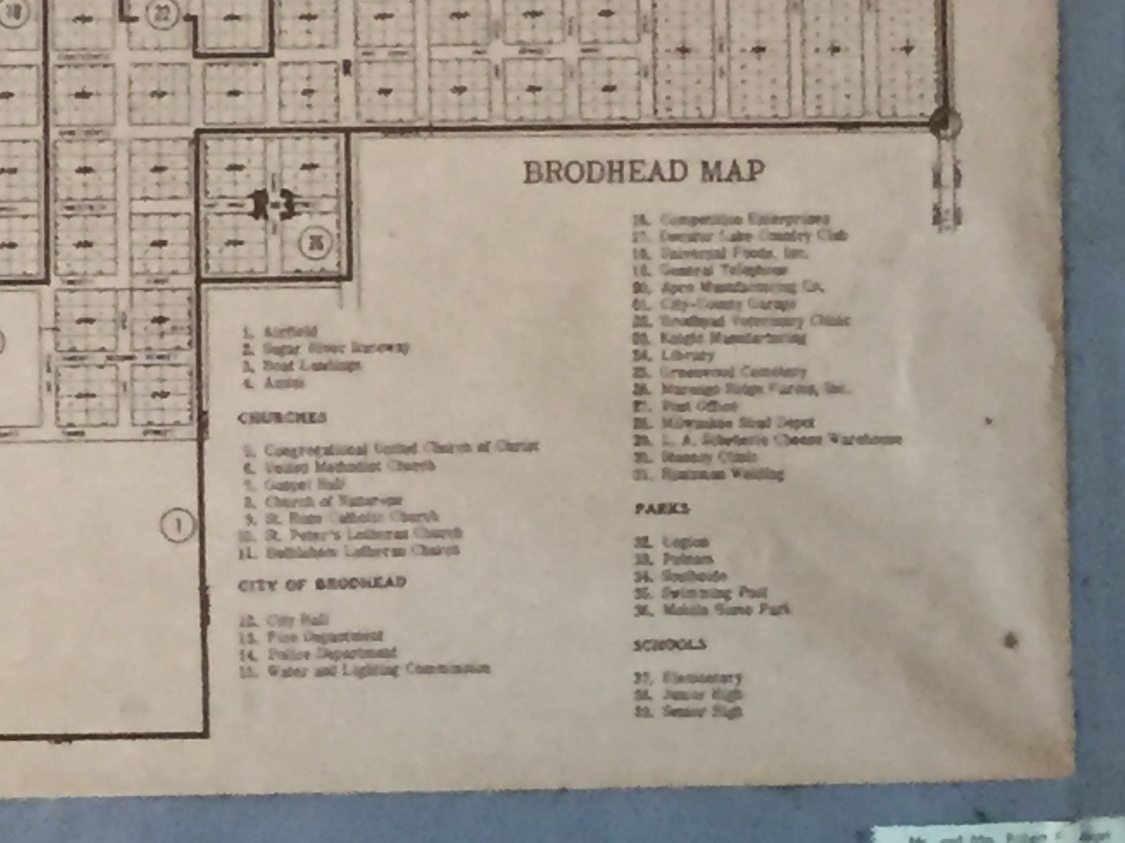 Antique Zoning Map of Brodhead, Wisconsin | eBay