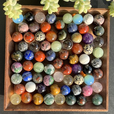 20pcs Natural Mixed Sphere Quartz Crystal Carved Gem Ball Reiki Healing ...