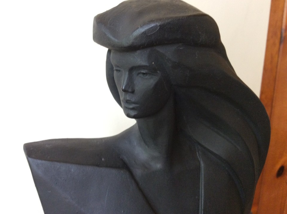 Vtg David Fisher 1988 Austin Prod Woman Model Statue Durastone Black ...