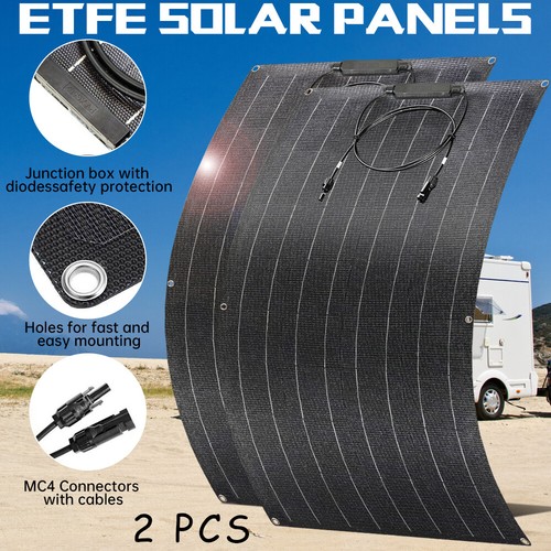 400W 200W Watt 12V Portable Flexible Solar Panel Kit RV Camping Off ...