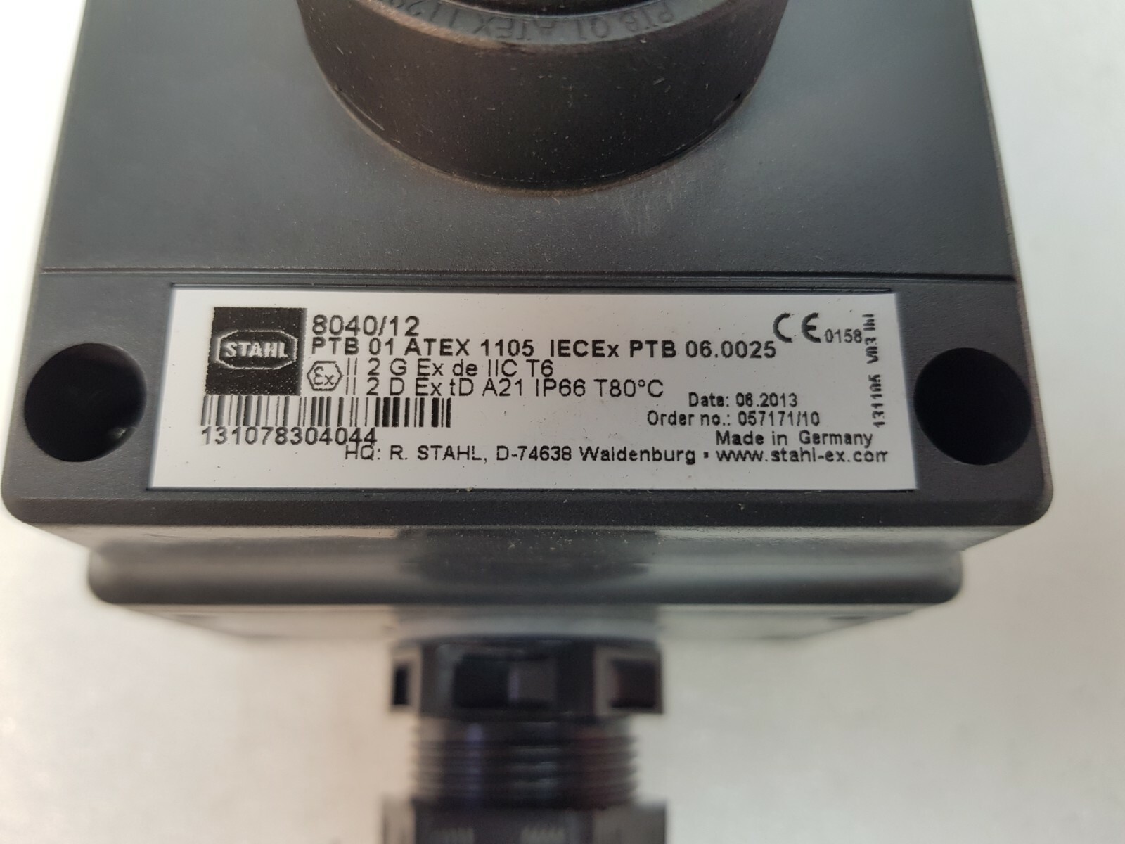 Stahl 8040/12, 8040/1280X-10L07BA03-35C04BA44 PTB 01 ATEX 1105 | eBay