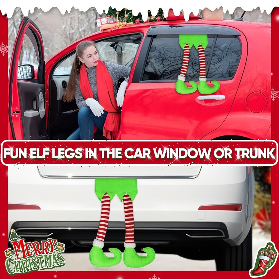 Elf Legs For Car Trunk Christmas Tree Door Hanging Ornament Xmas Party ...